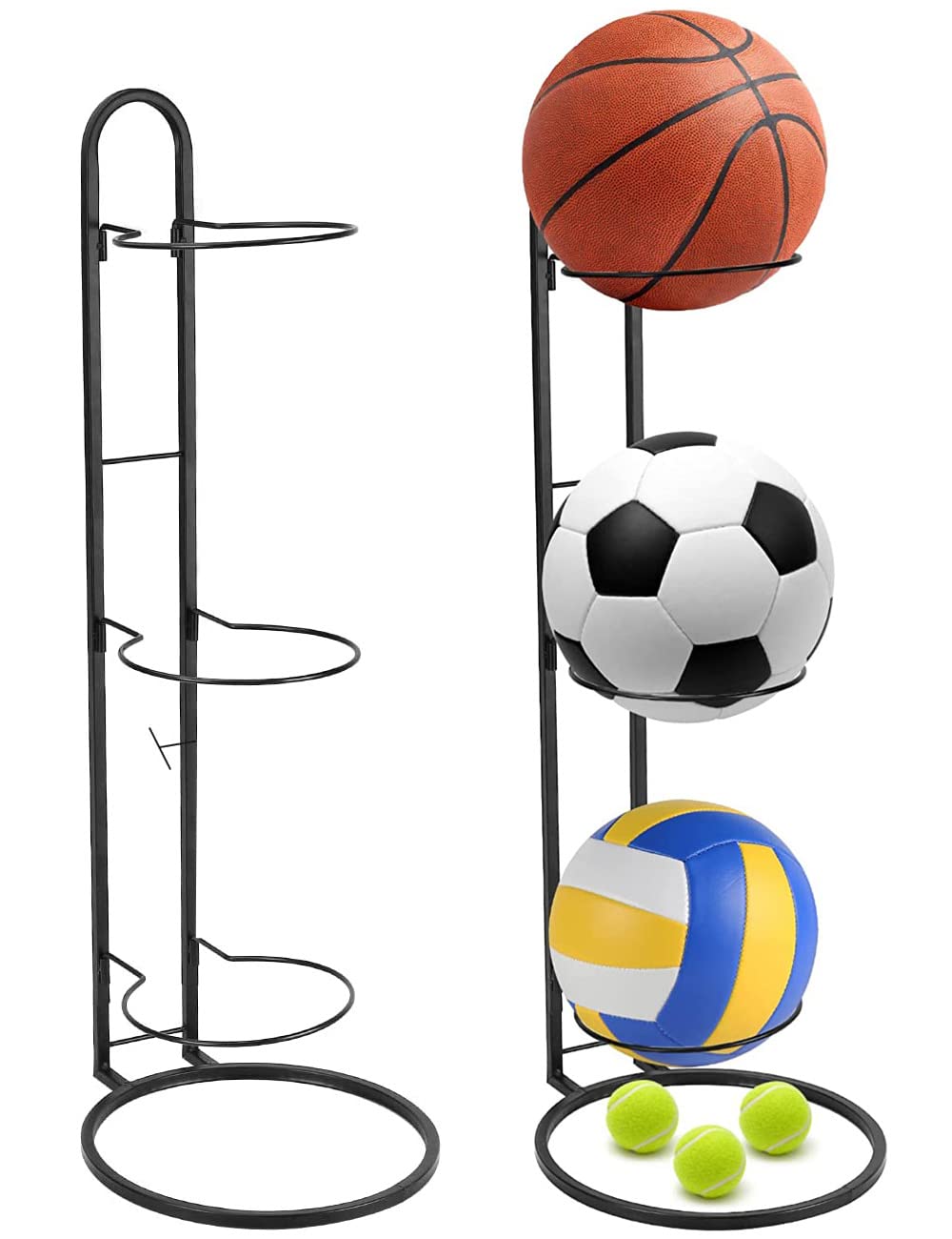 3-Tier Basketball Ball Storage Rack Holder, 1 PCS Removable Home Cube ...
