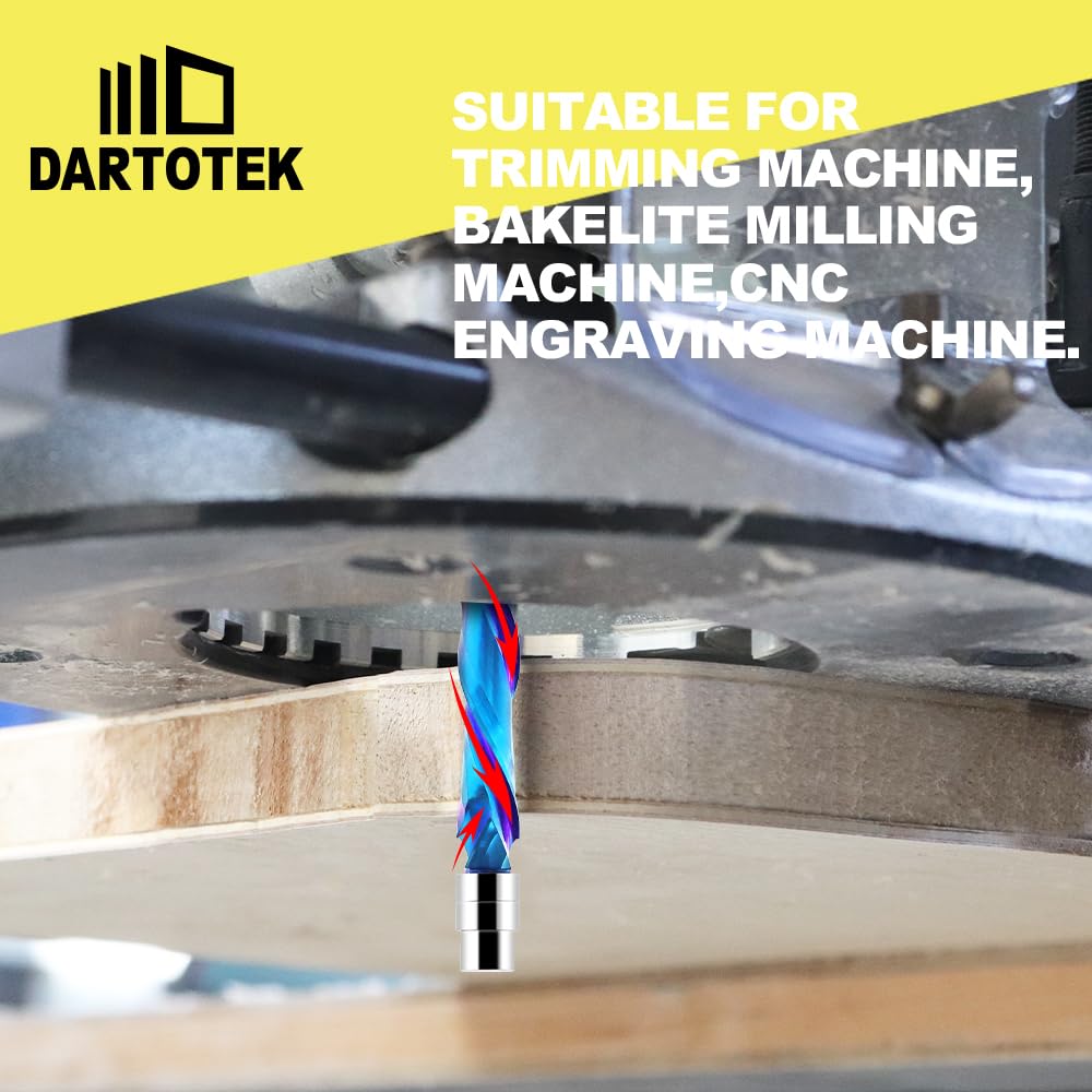 Up Down Compression Spiral Flush Trim Router Bit, 1/4 Inch Shank Solid ...