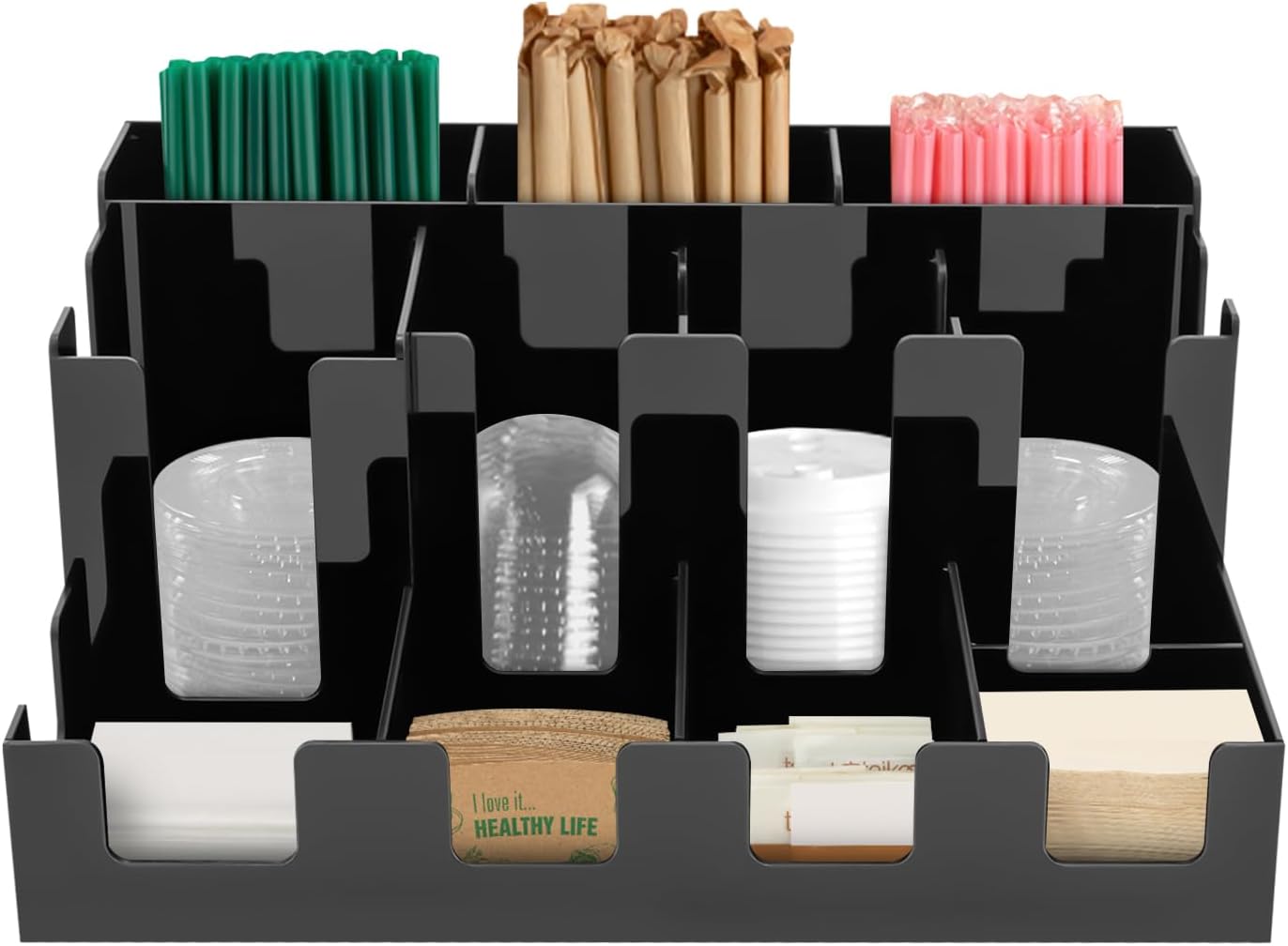 Amazon.com: 12 Compartments Paper Cup and Lid Organizer Acrylic Coffee ...