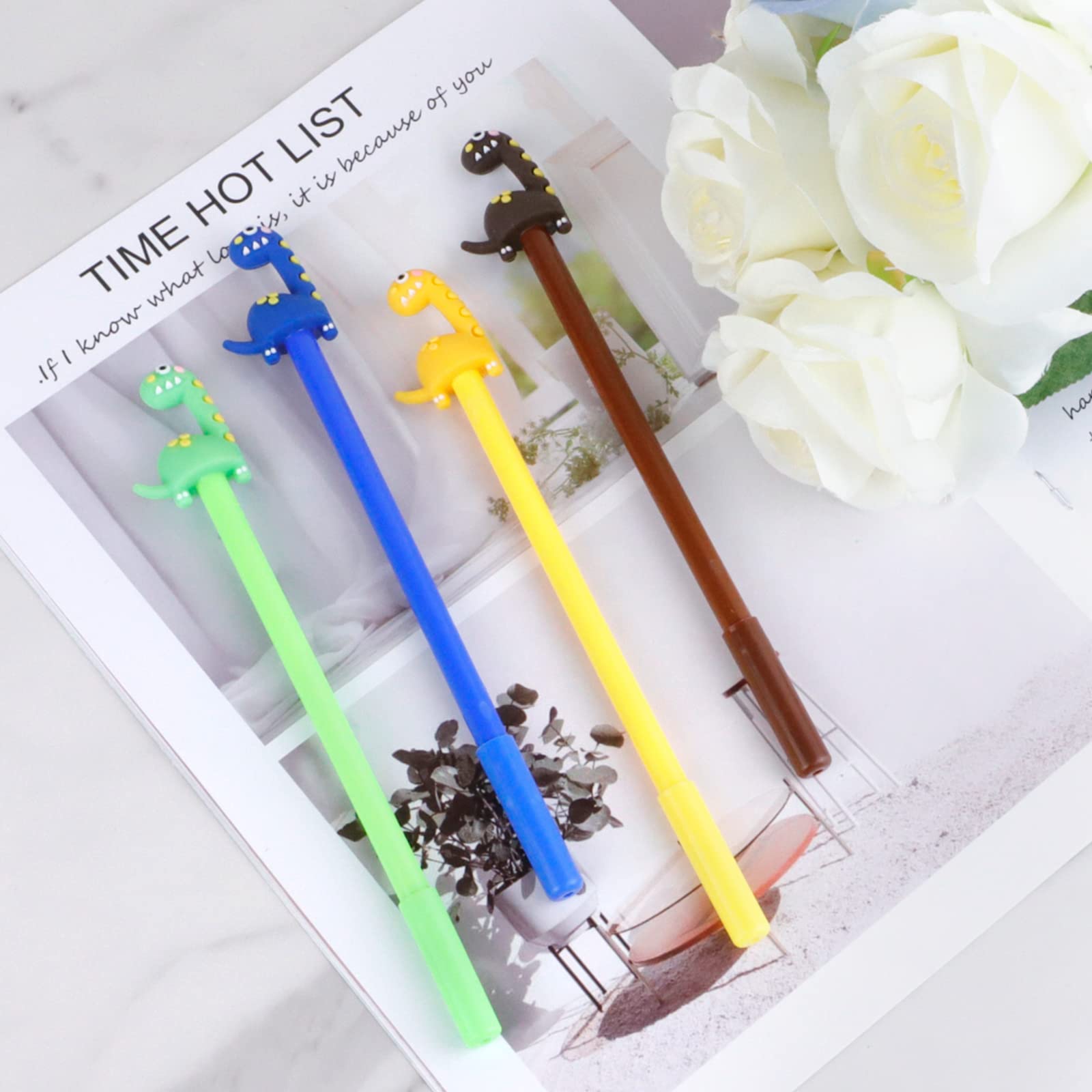 Bolígrafos Gel Negros 12 Bolígrafos Animales Kawaii - Punta Fina 0.5mm ...