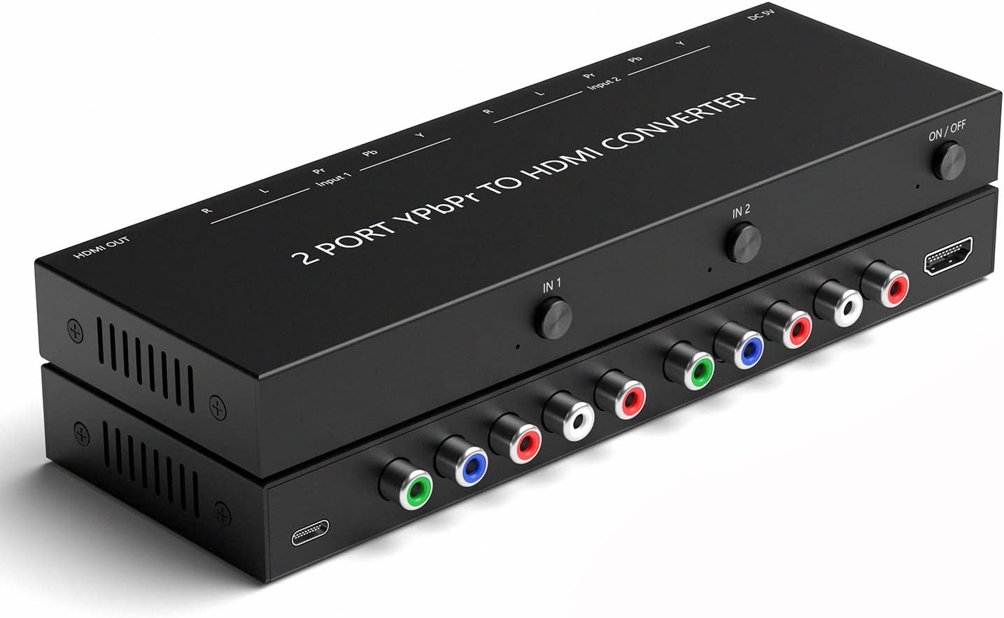 Amazon.com: 2-Way Ypbpr to HDMI Converter Adapter 2 Component RGB + R/L ...