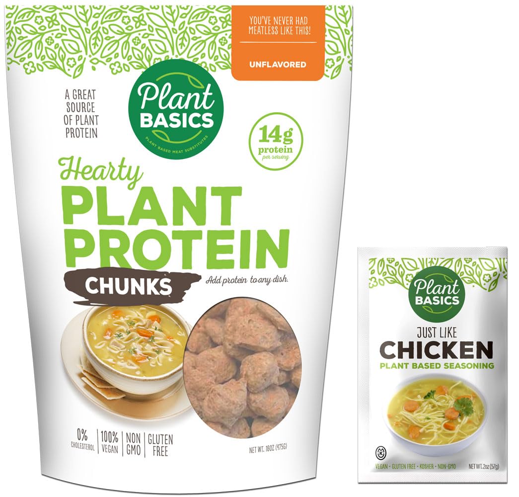 Amazon.com: Plant Basics - Hearty Plant Protein - Unflavored Chunks, 1 ...