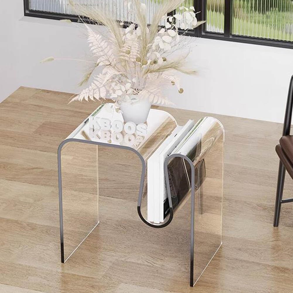 Clear Plastic End Table Edison Clear Acrylic & Rattan Side Table,