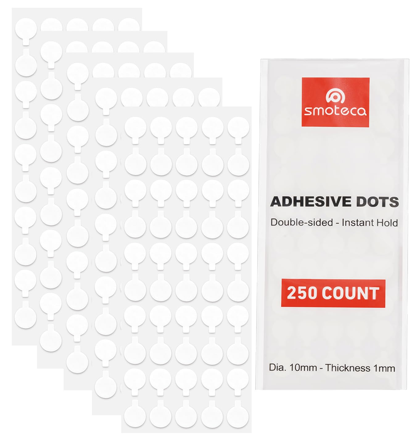 Amazon.com: SmoTecQ Crystal Clear Double Sided Adhesive Dots, 250 ...