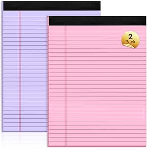 Legal Pads 8.5 x 11 Colored Note Pads, 2 Pack Notepads 8.5 x 11 Colored ...