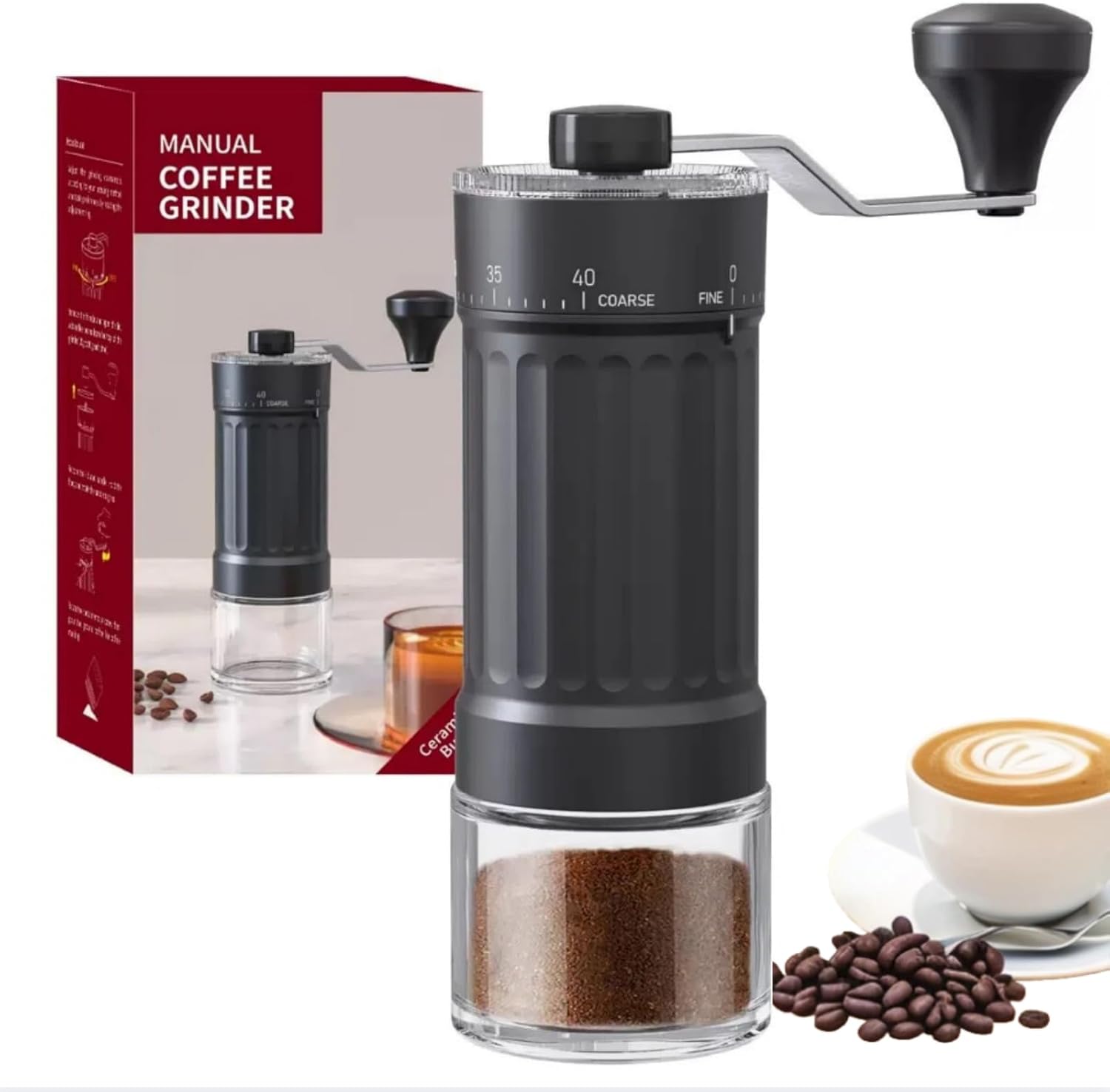 Amazon.com: Calidohut Manual Coffee Grinder with 40 Adjustable Settings ...