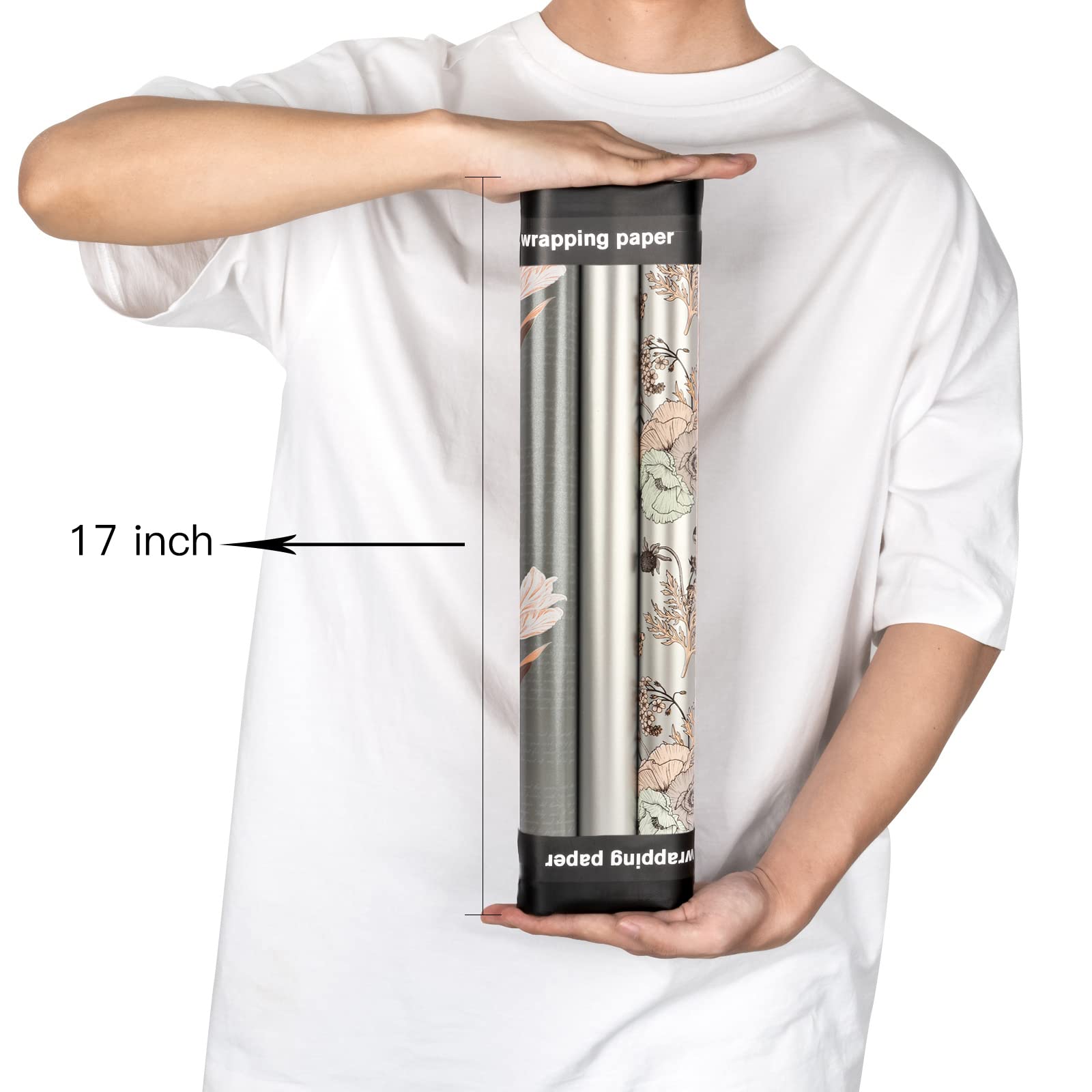 Snapklik.com : MAYPLUSS Wrapping Paper Roll - 3 Mini Roll - 17 In X 120 ...