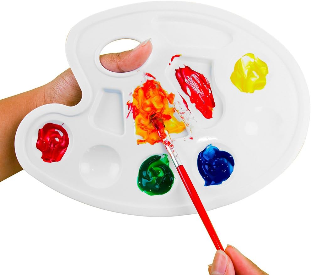 Amazon.com: Super Z Outlet White Plastic Artist Paint Palettes Color ...