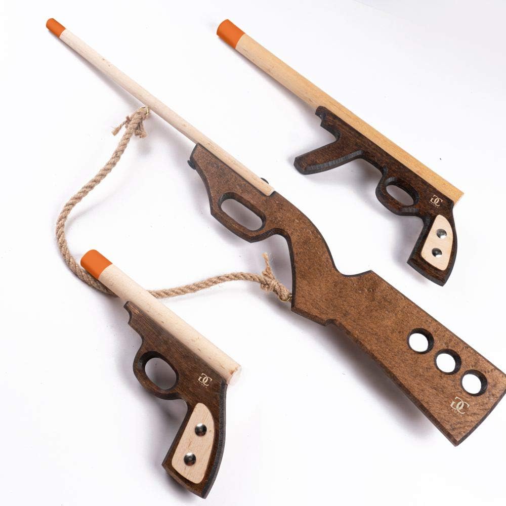 CG - Home & Games Wooden Guns for Kids – 3 Pack Handmade Play Gun Set ...