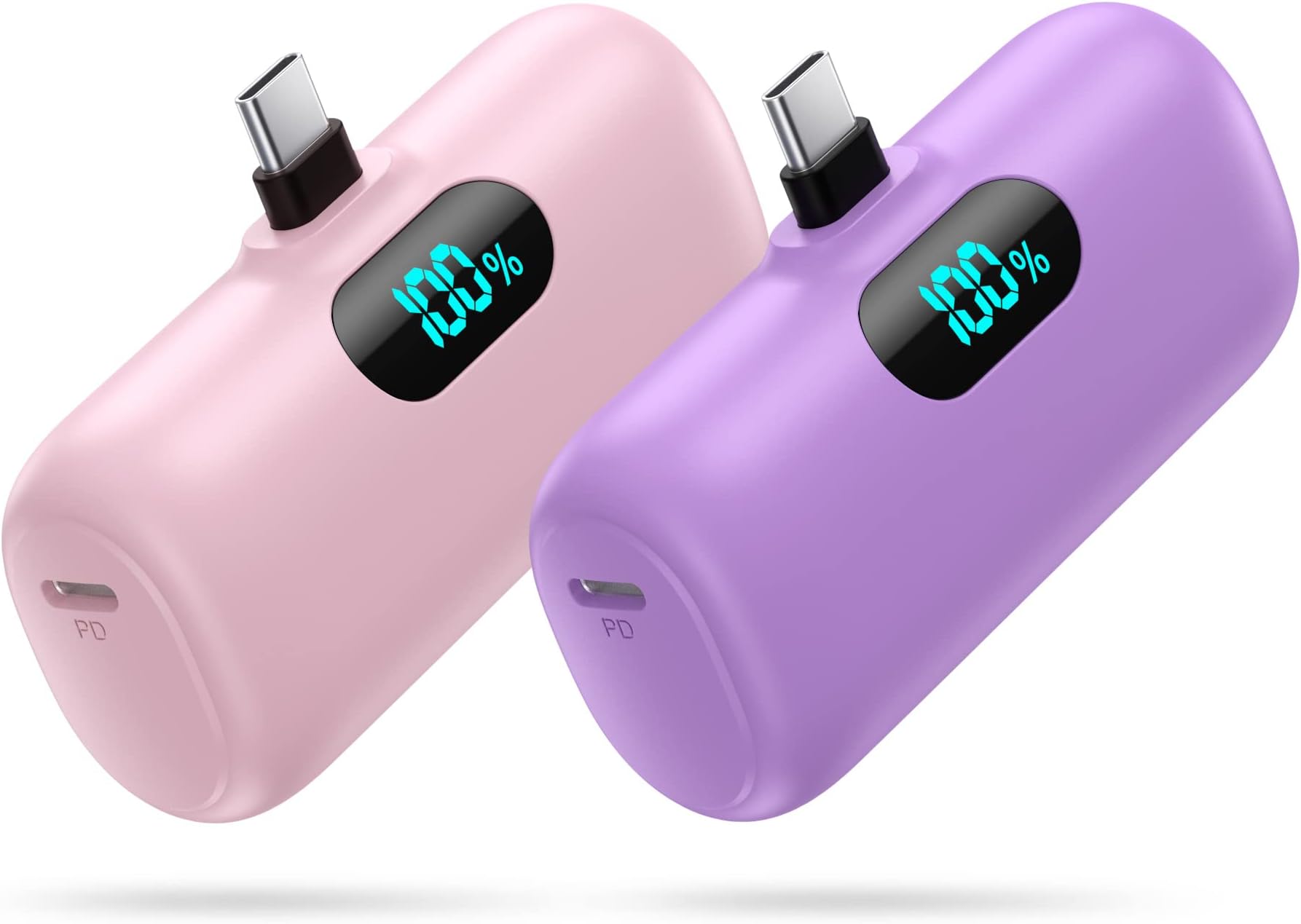 Amazon.com: [2-Pack] Mini Portable Charger 5000mAh Power Bank,3A PD USB ...