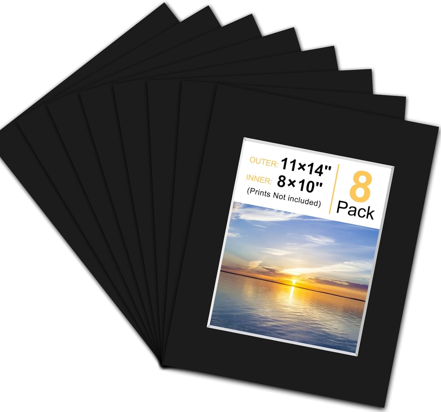 Amazon.com: Phinus 8 Pack Picture Mats for Frames, Acid Free 11x14 ...