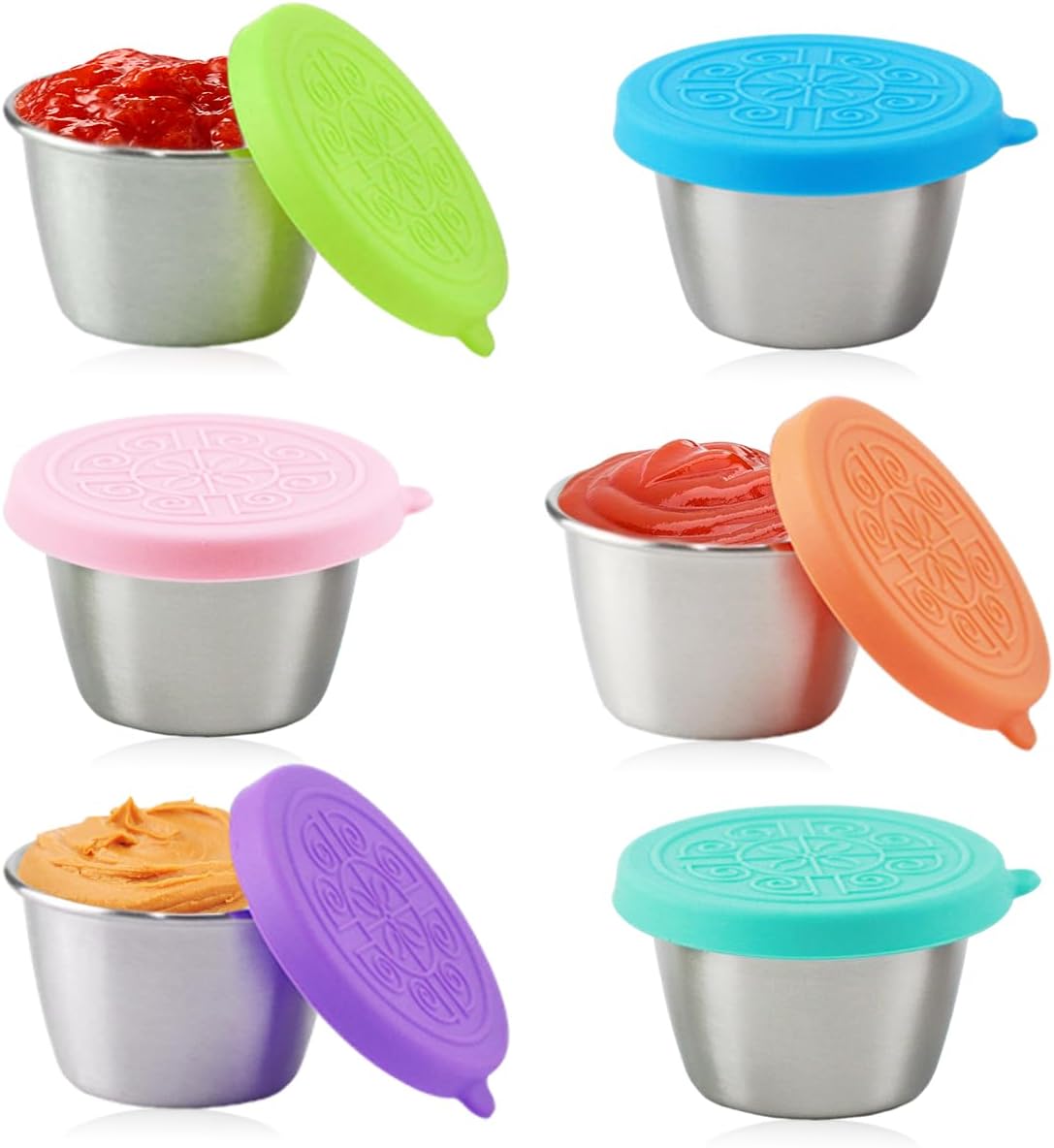 Drufoful 6 Pièces Récipient Vinaigrette avec Couvercles en Silicone ...