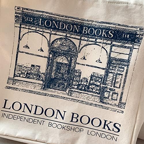 Amazon.com: Vintage London Bookstore Canvas Bag Women's One Shoulder ...