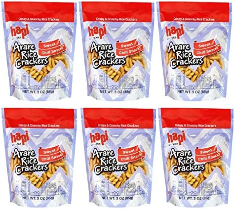 Amazon.com: Hapi Arare Rice Crackers Sweet Chili Snack (6 Pack, Total ...