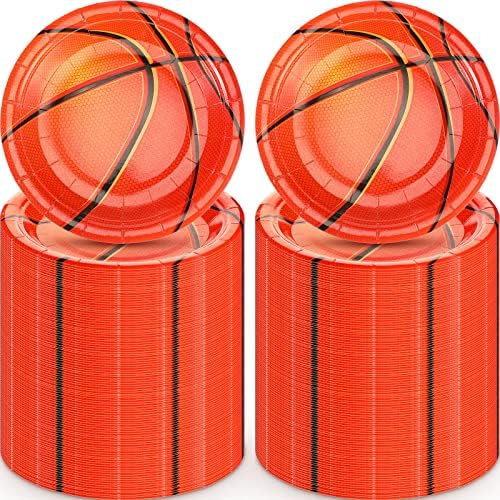 Amazon.com: 200 Pcs Basketball Paper Plates 7'' Disposable Basketball ...