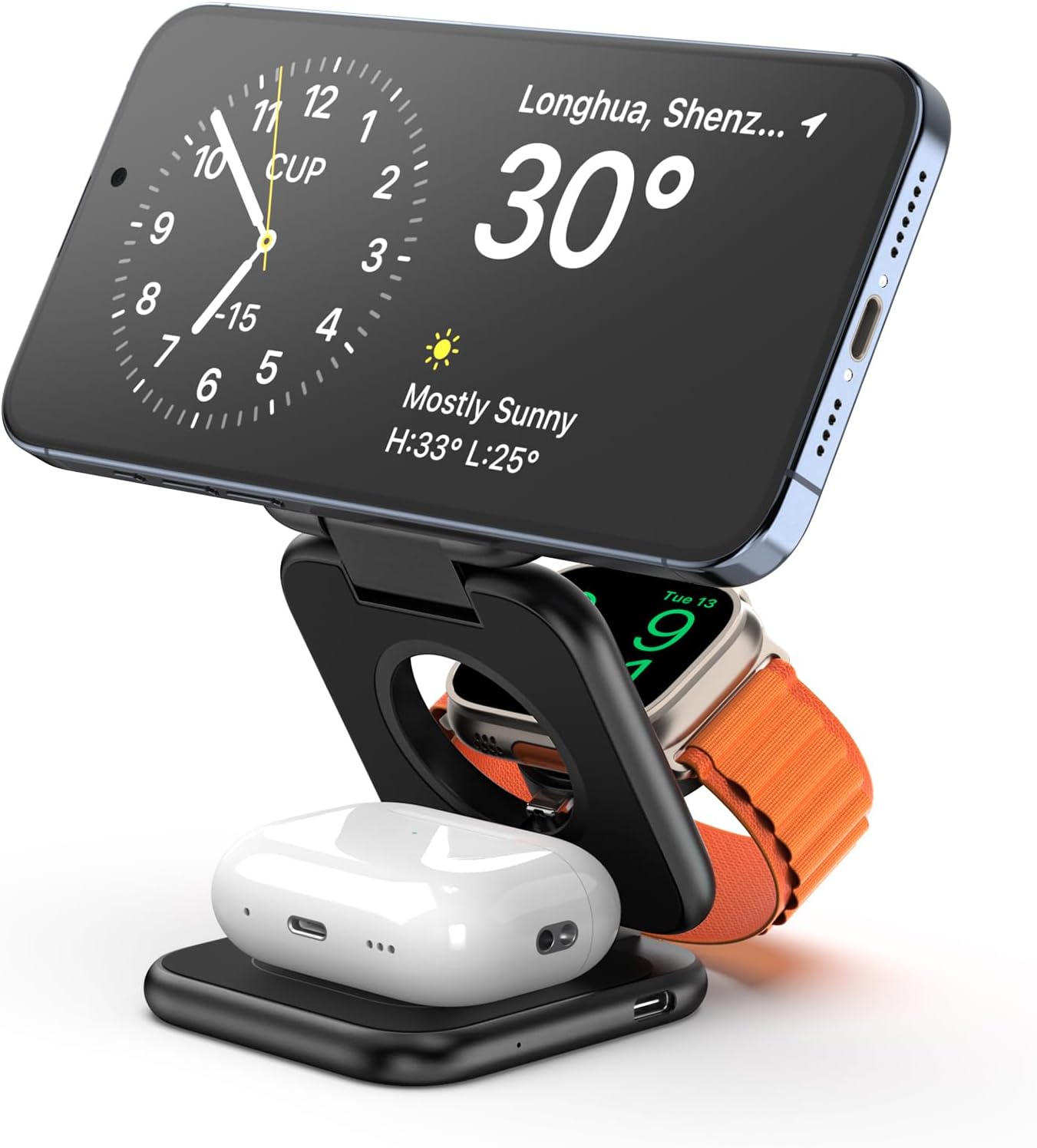 Amazon.com: KU XIU X55 Fast Wireless Charger, Magnetic Foldable 3 in 1 ...