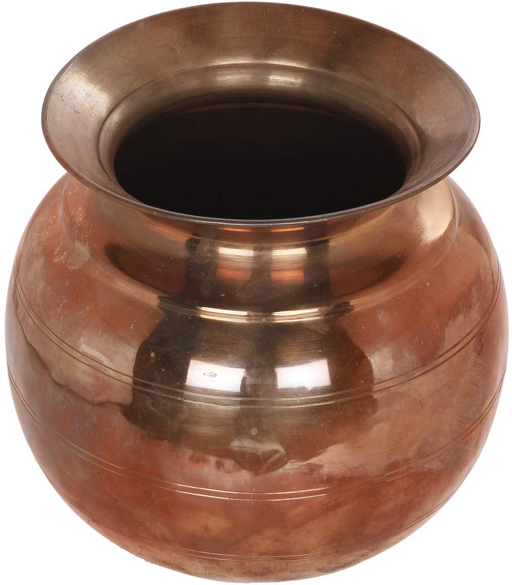 Exotic India Copper Puja Kalasha - Copper Statue from South India ...