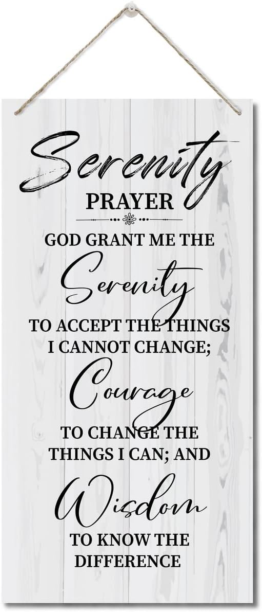 Amazon.com: Serenity Prayer Sign, Printed Wood Plaque Sign Wall Hanging ...