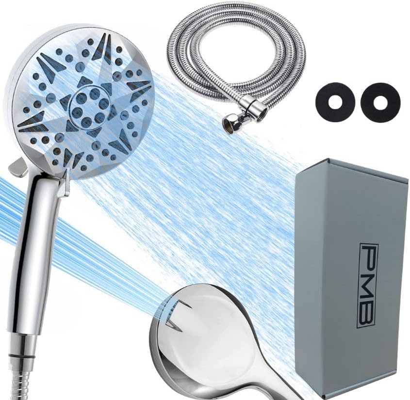 PMB Shower Head and Hose Set, 10 Spray Modes High Pressure Shower Head ...