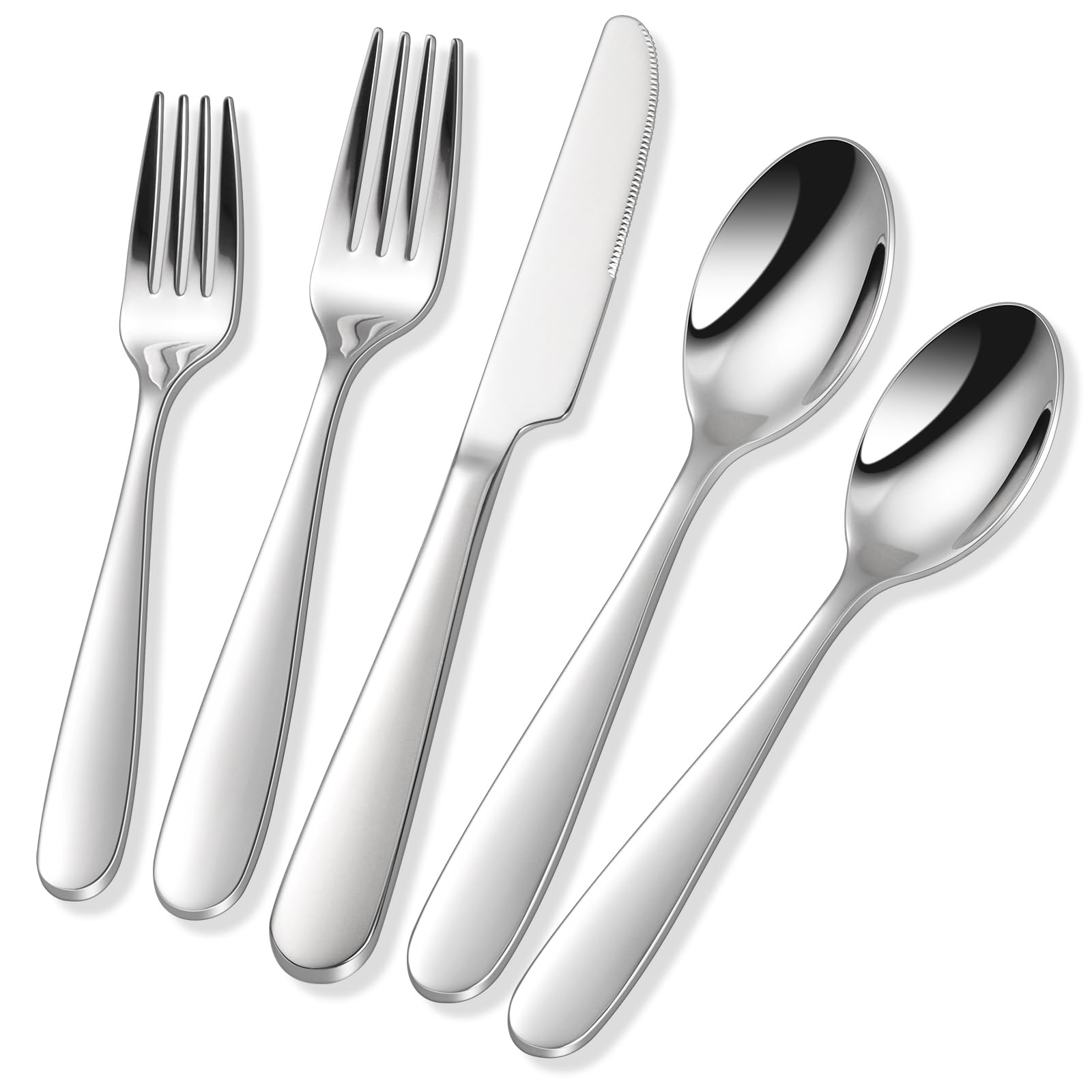 Amazon.com | EUIRIO 20-Piece Silverware Set, Stainless Steel Classic ...
