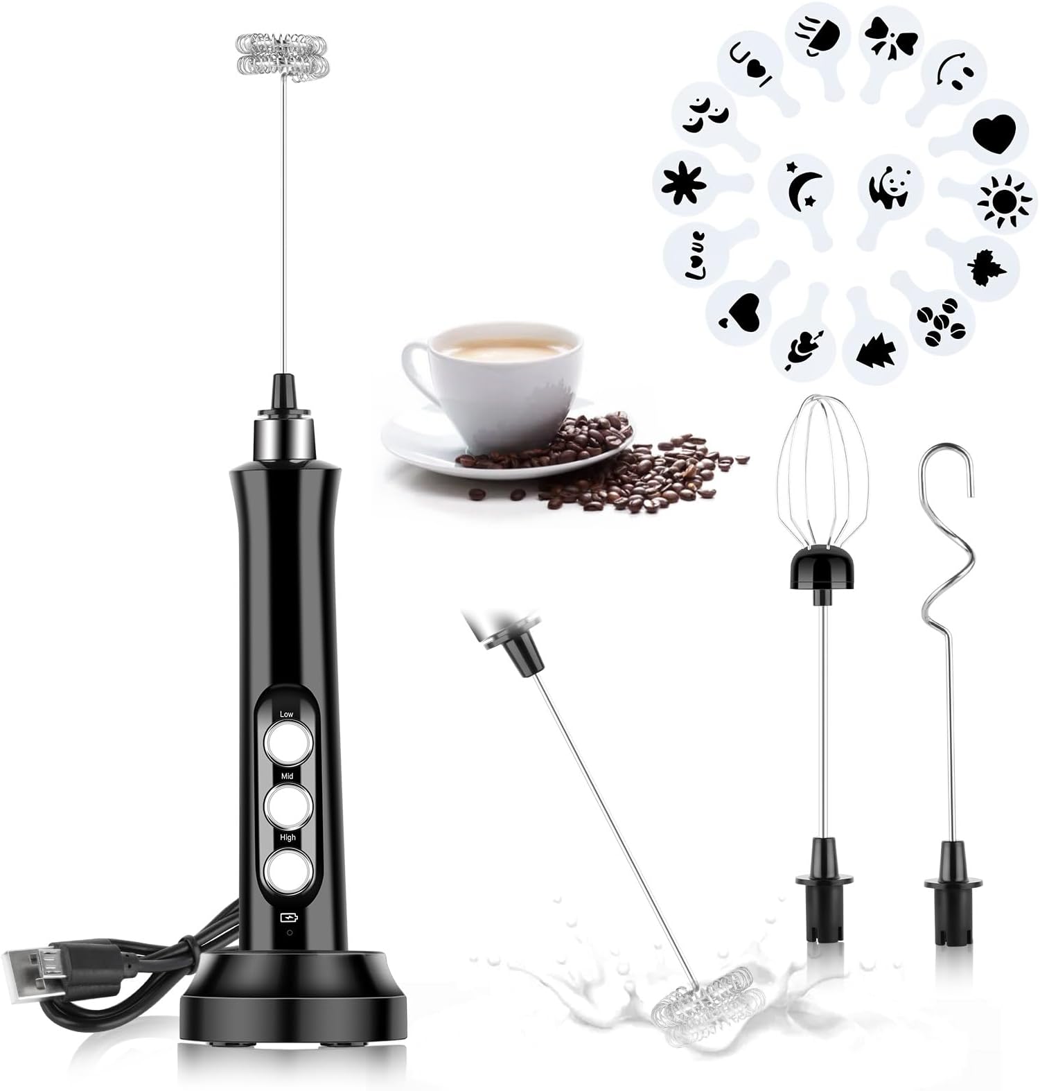 Amazon.com: Milk Frother Handheld, Automatic Milk Foam Maker for ...