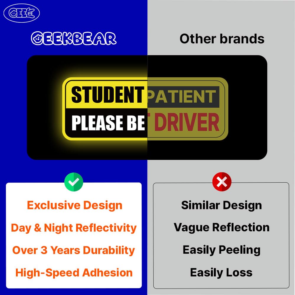 Snapklik.com : GEEKBEAR Student Driver Car Magnet - Colorful ...