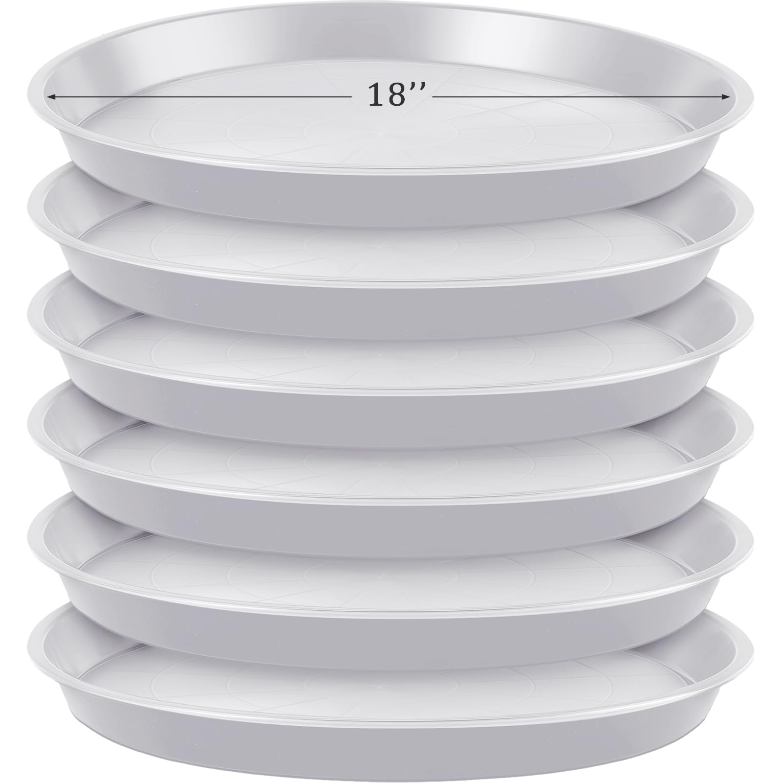 Eccliy 6 Pack Plastic Plant Saucer Heavy Duty Planter Saucers Large ...