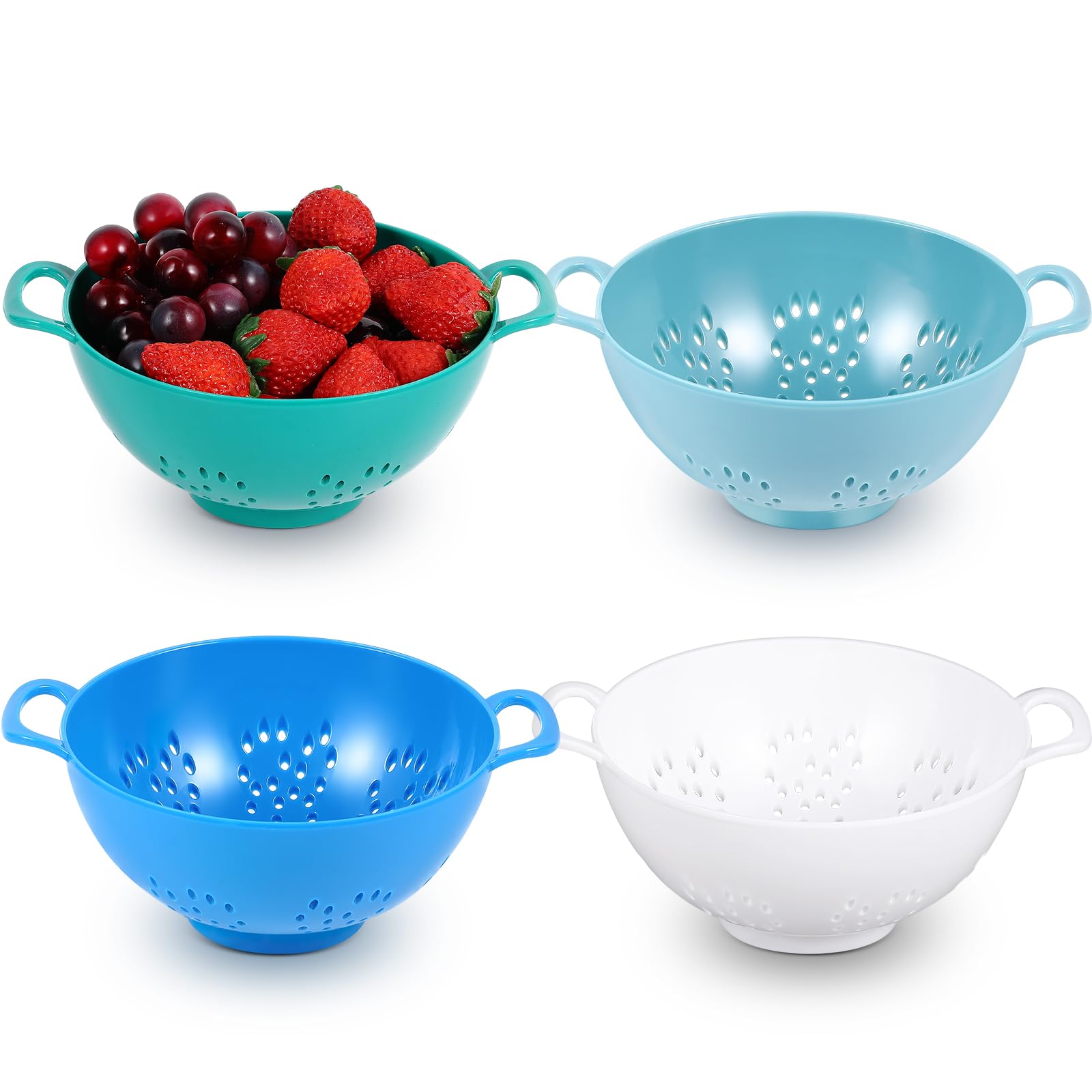 Amazon.com: Baderke 4 Pack Mini Colander for Kitchen Plastic Berry Strainer with Double Handles ...