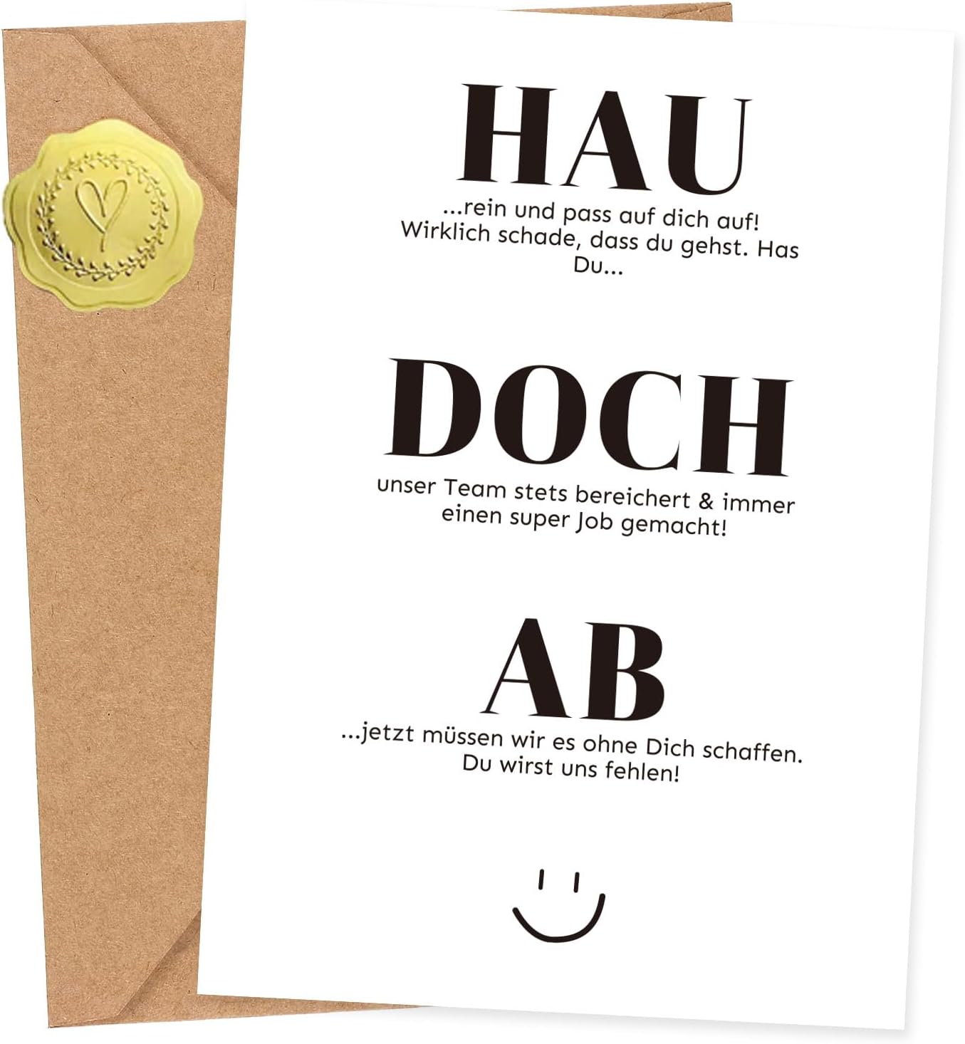 Sugeru A6-Abschiedskarte Kollegen mit Umschlag | Abschiedsgeschenk ...