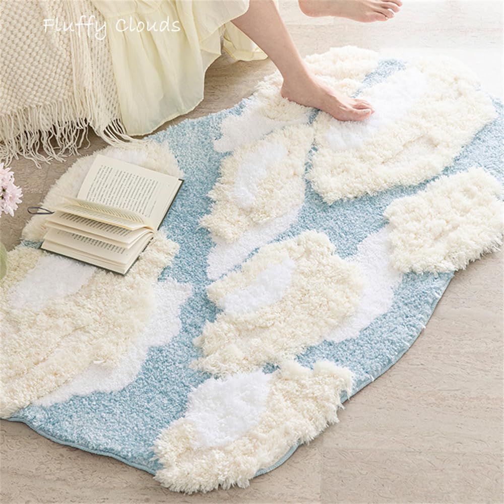 Amazon.com: YYINYXY 3D Cloud Rug Cute Blue White Carpet for Bedroom ...