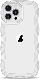 Amazon.com: Anuck for iPhone 13 Pro Case Wavy Edge Clear Back Design, Anti-Slip Grip Cute Wave ...