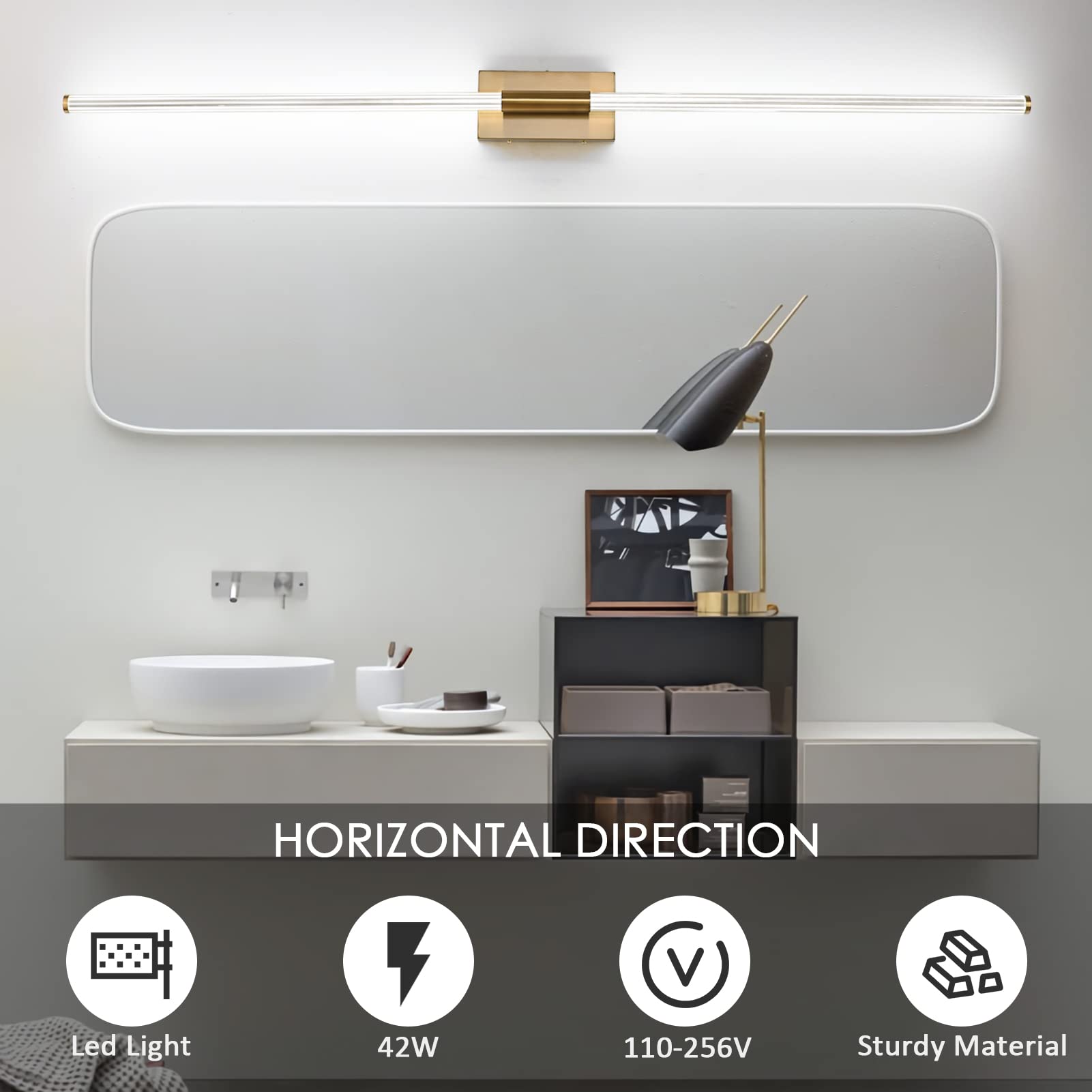 Snapklik.com : Modern LED Vanity Light, 360 Full Lighting Bathroom ...