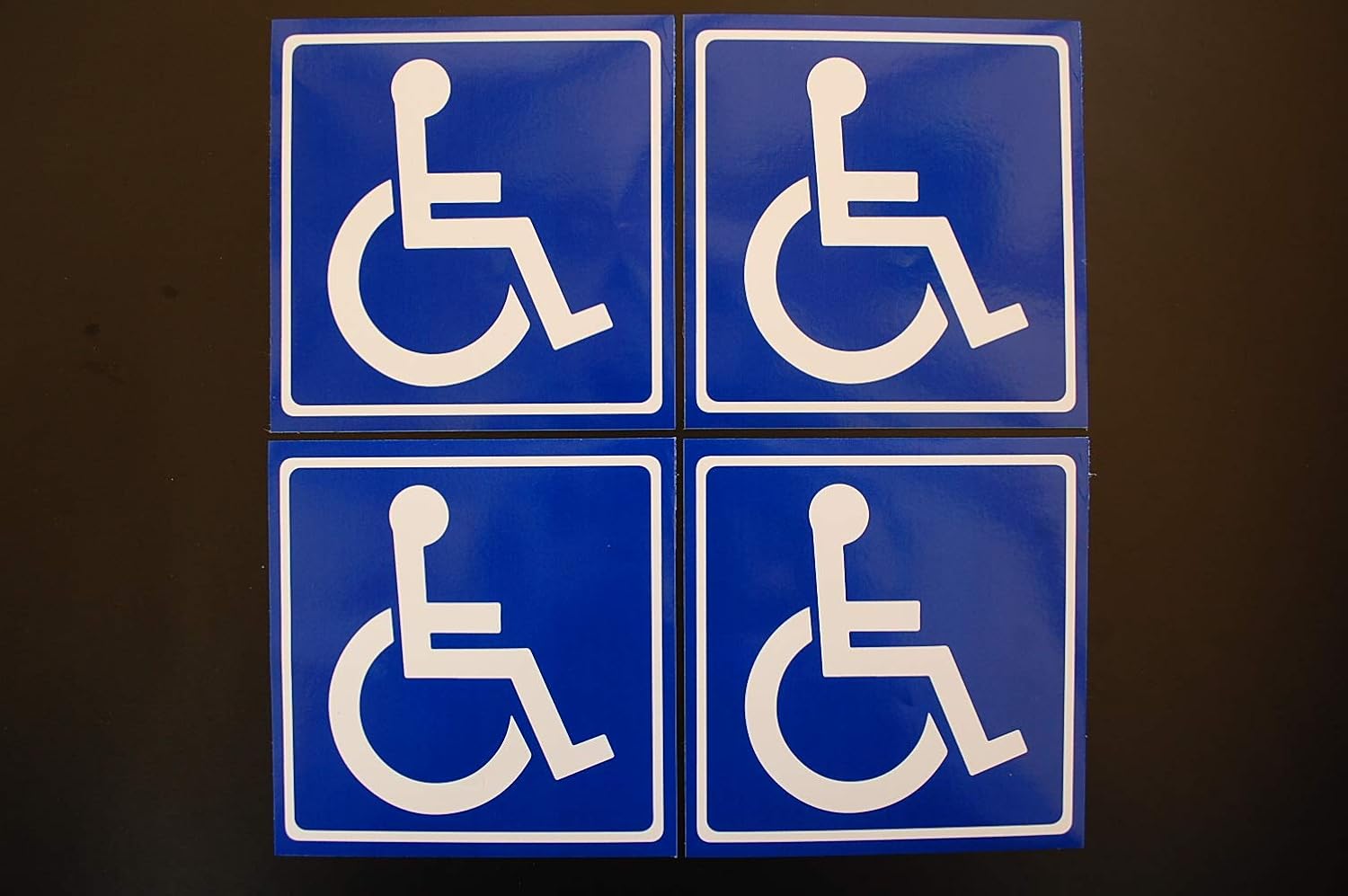 (4 Pack) Disabled Wheelchair Sign Stickers Vinyl Decals, Disability ...