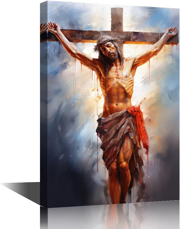Jesus Crucified on the Cross Canvas Wall Art Jesus Pictures ...