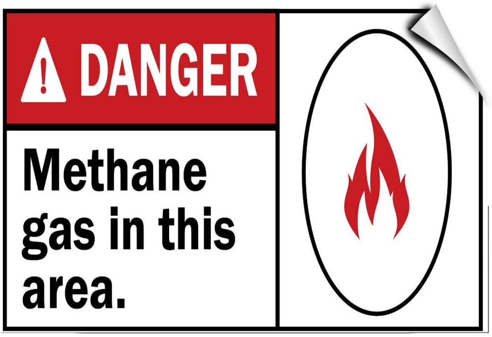 Amazon.com: Danger Methane Gas In This Area Hazard Danger LABEL DECAL ...
