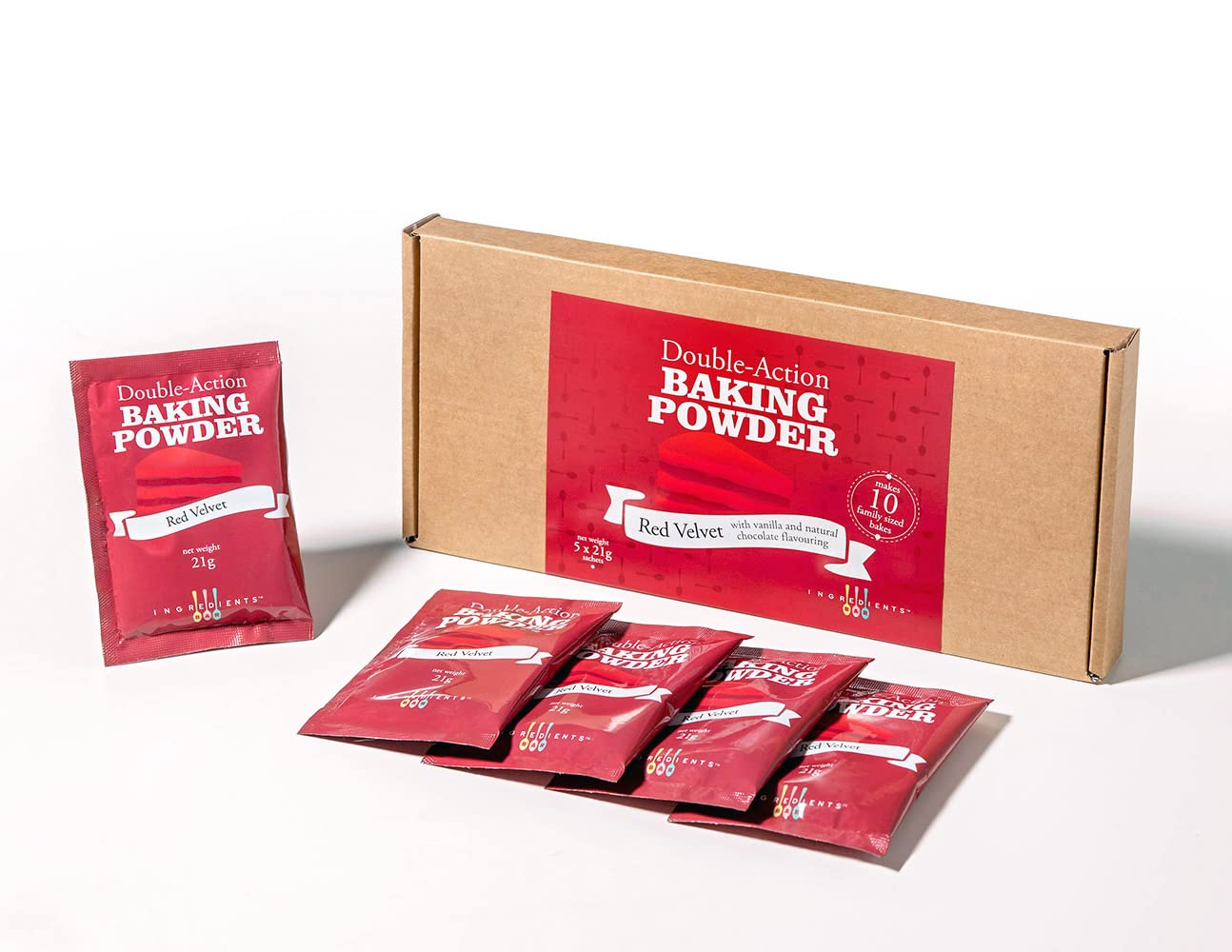 Baking Powder with Built-in Red Velvet Natural Colour | Makes 10+ Cakes ...