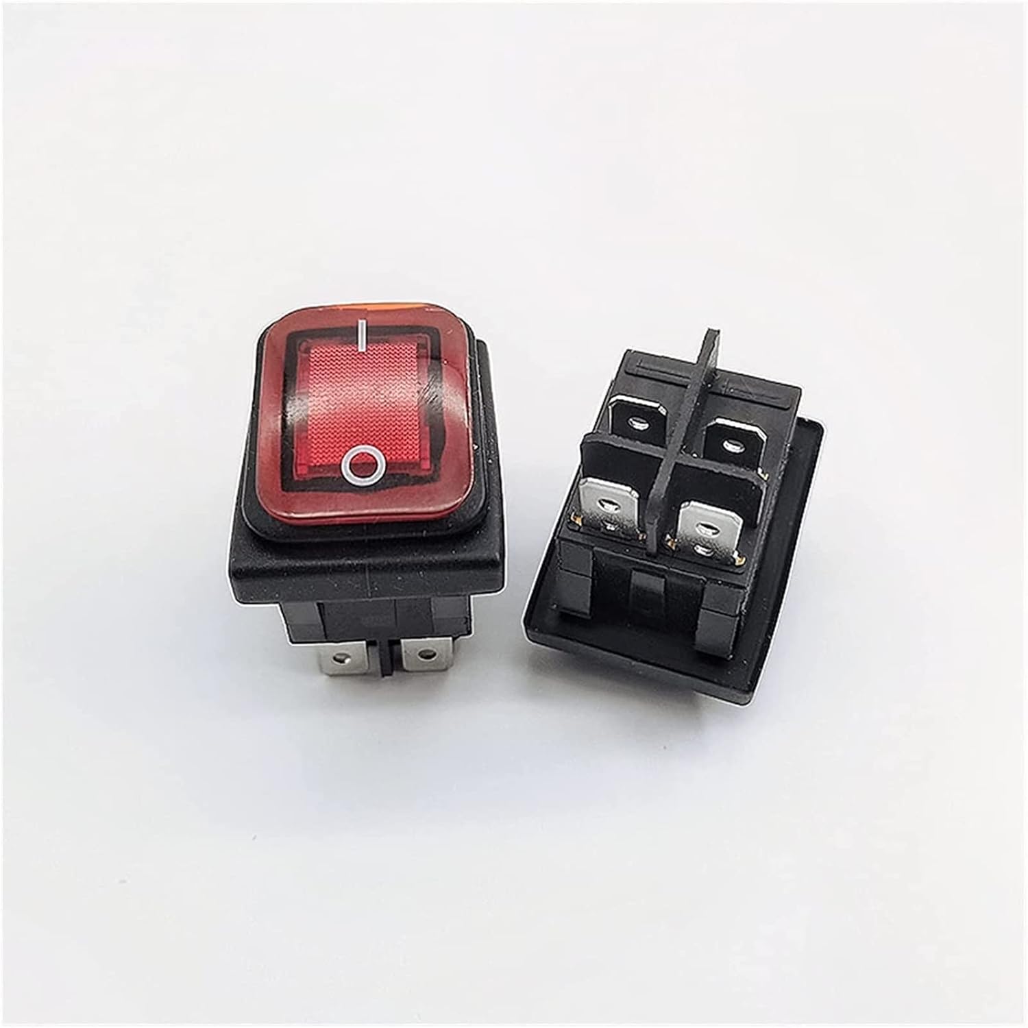 Amazon.co.jp: ロッカースイッチ Kcd4 20A / 125V 16A / 250V 4 ピン DPST IP67 密閉防水 ...