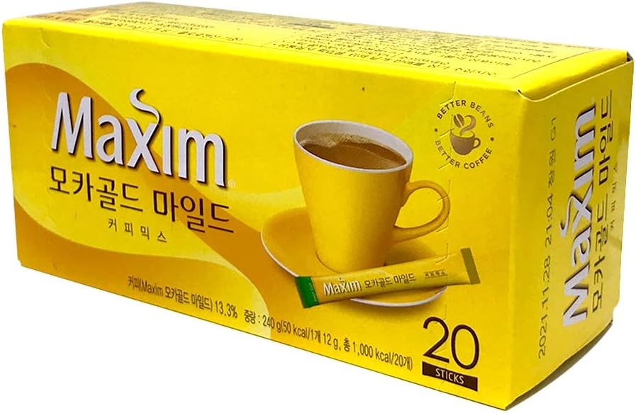 Amazon.com : Maxim Mocha Gold Korean Instant Coffee 20 Sticks : Grocery ...