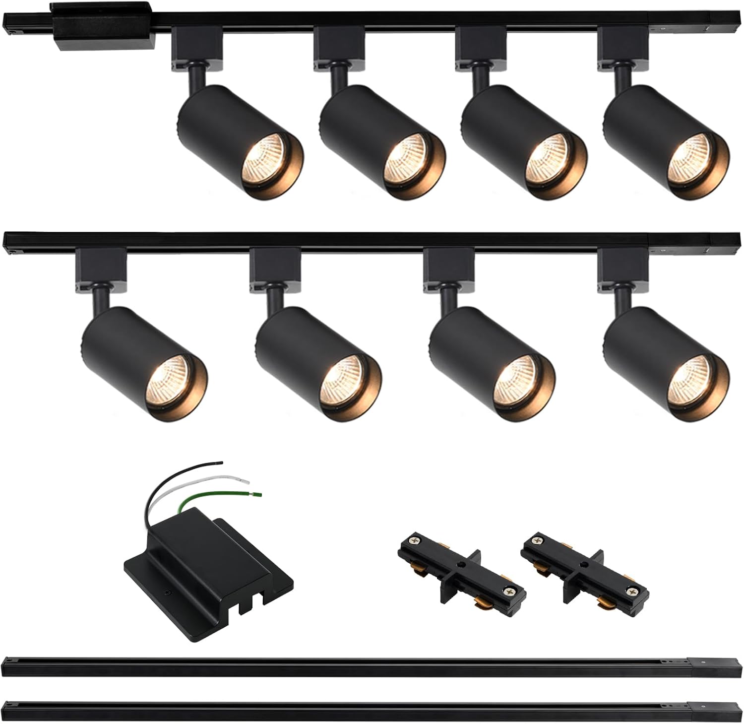 Hiiglxii 8-Light LED Track Lighting Kit with 6.6FT H Track Lighting ...