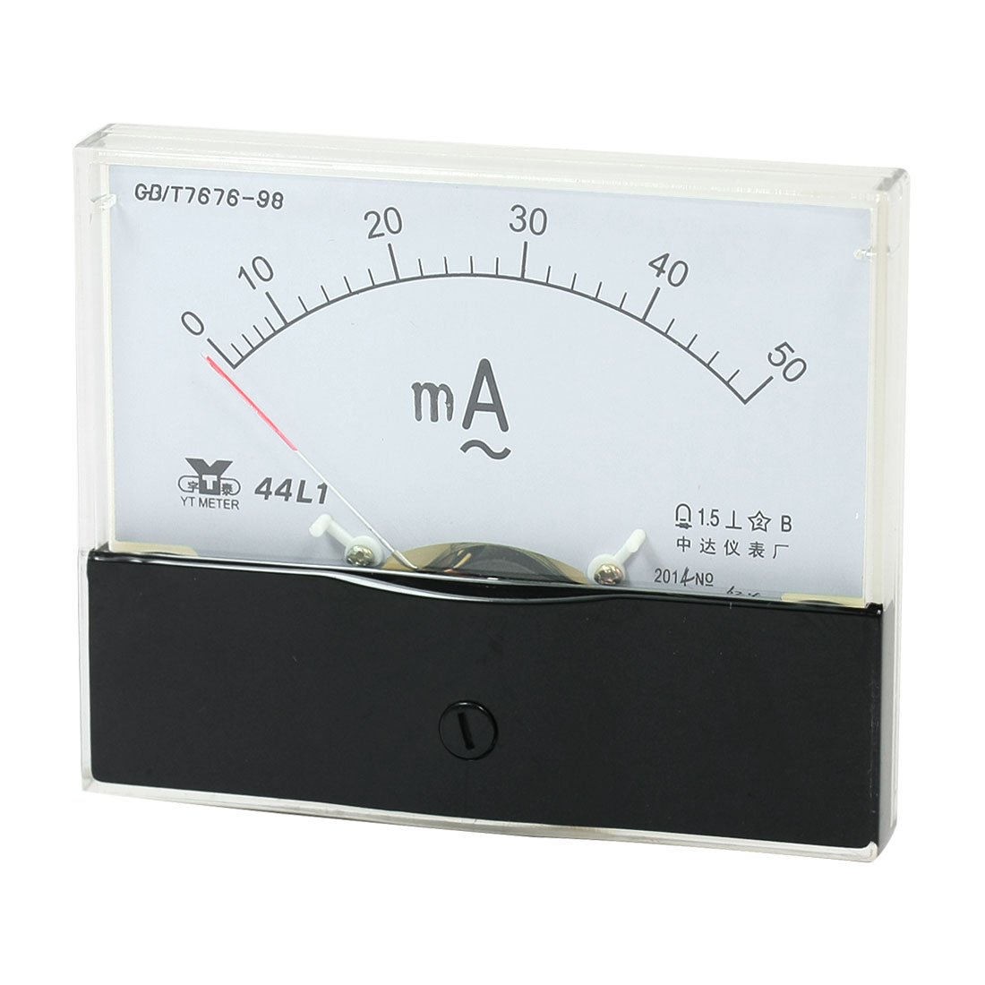 44L1 AC 0-50mA Class 1.5 Precision Vertical Mounted Analog Ammeter ...