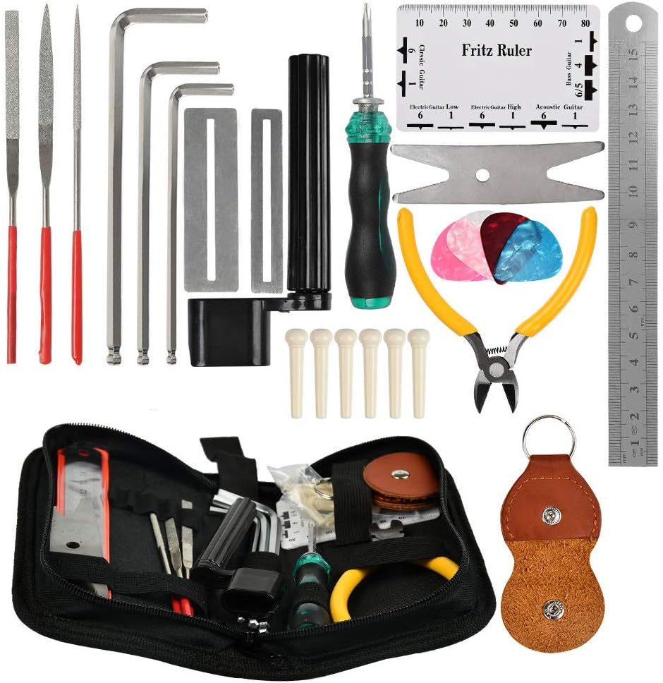 TIMESETL Guitar Repair Tool Kit, Guitar Repairing Maintenance Tools Kit ...