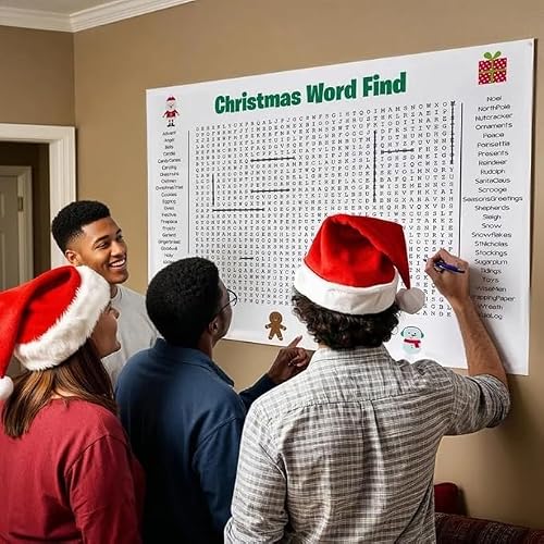 Giant Christmas Word Search Poster - Jumbo 3X2ft Family Wall Game ...