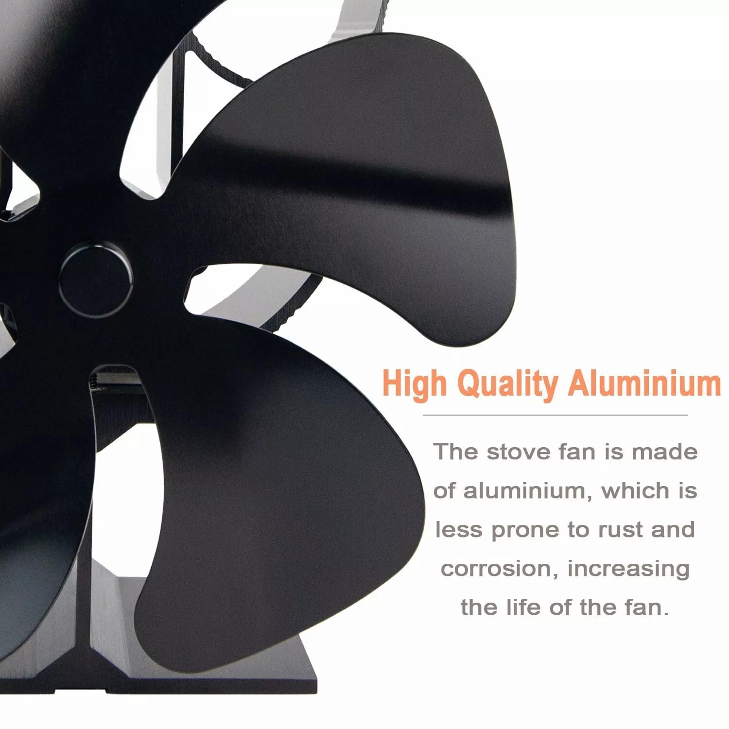 Tomersun Log Burner Fan 5-Blade Stove Fans Log Burners | Fire Fan Wood ...