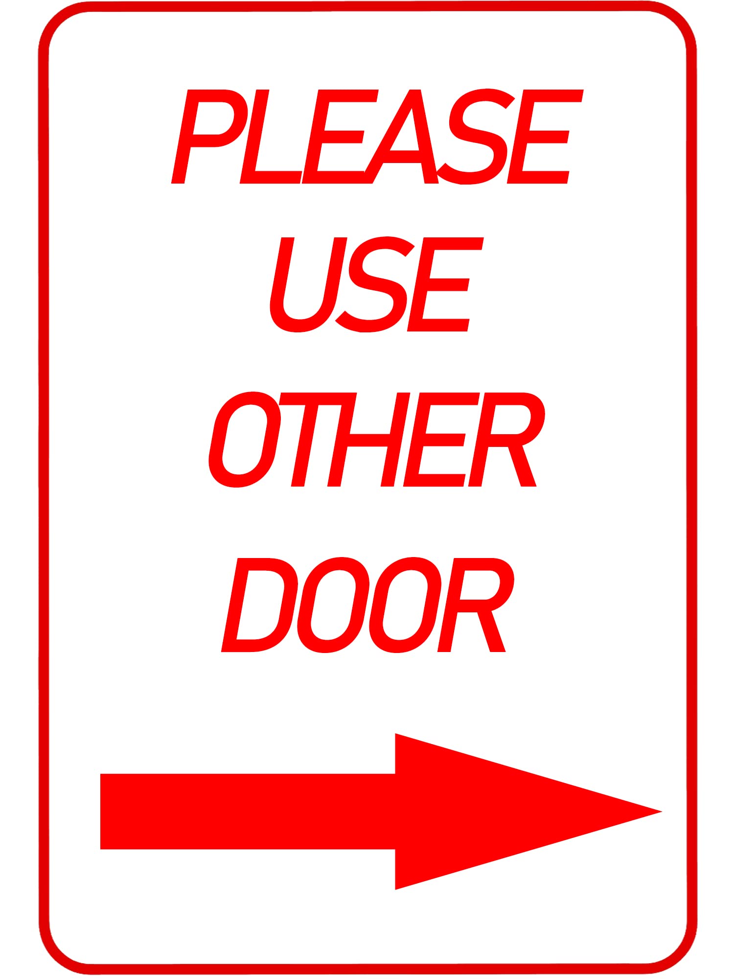 Amazon.com : CCPARTON Please Use Other Door Sign Right Arrow Delivery ...