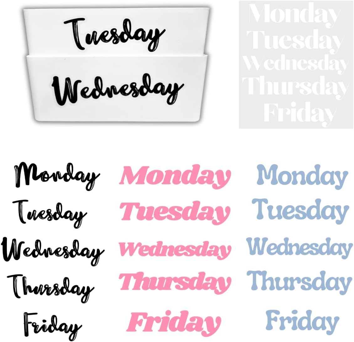 Amazon.com: TriluckyDeco 20PCS Days of The Week Stickers for Drawers ...