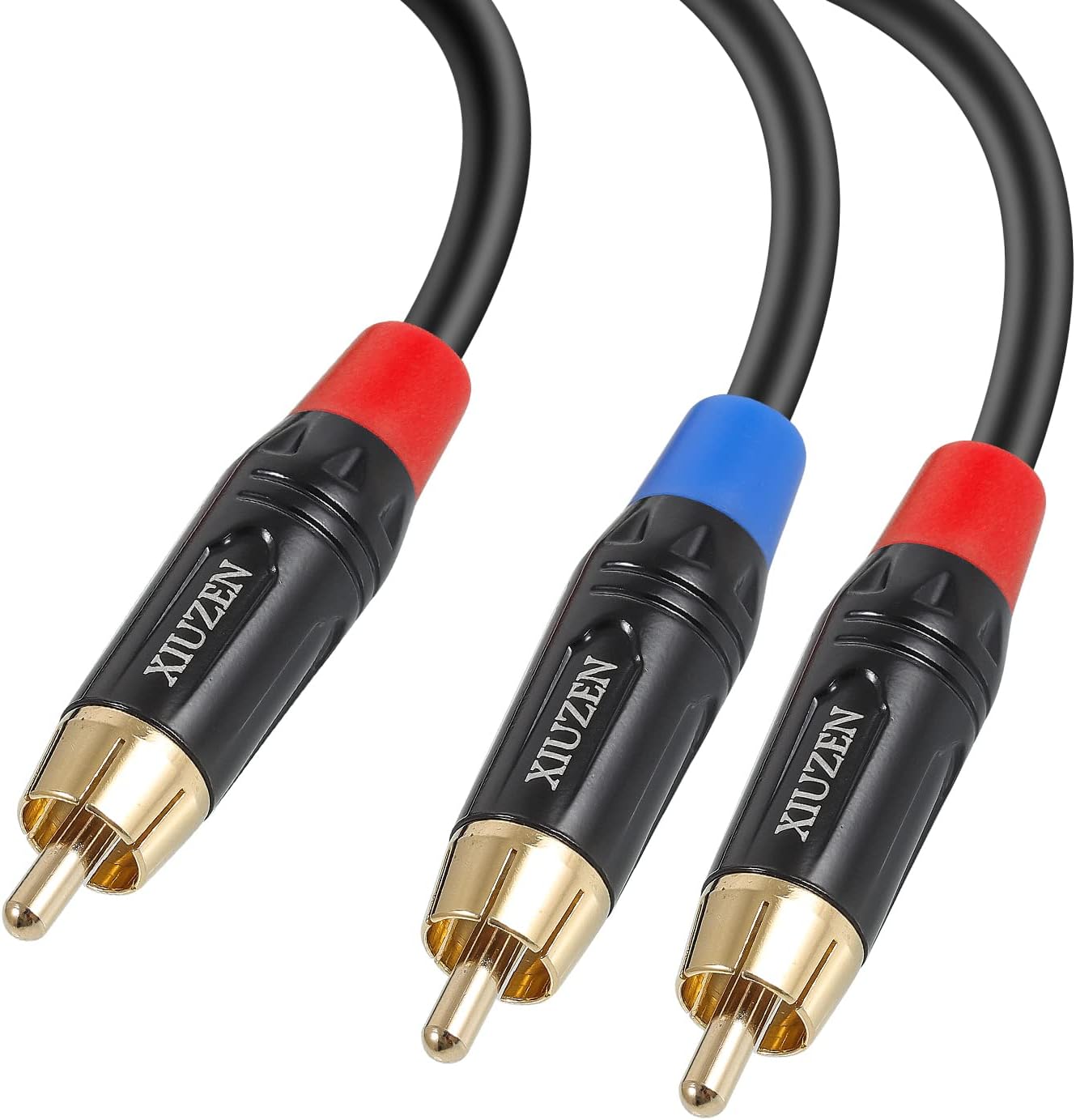 Amazon.com: KUYIOHIFI Dual Shielded (OD 8.0mm) 1 RCA Male to 2 RCA Male ...