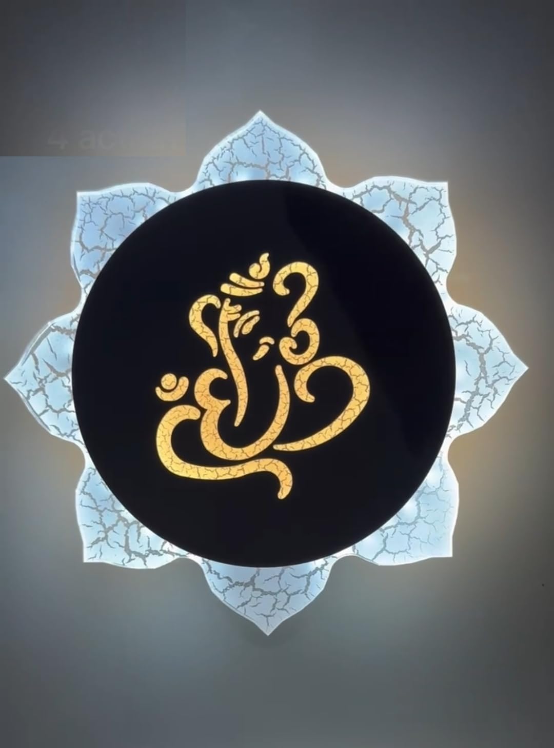 LED Wall Acrylic Flower Ganesh Light 4 Action (White+Warm White ...