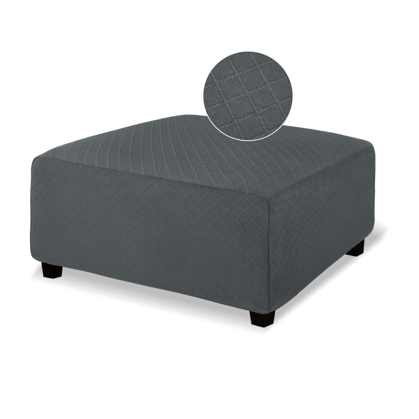 NeColorLife Ottoman Cover Square Large Ottoman Slipcover Stretch ...