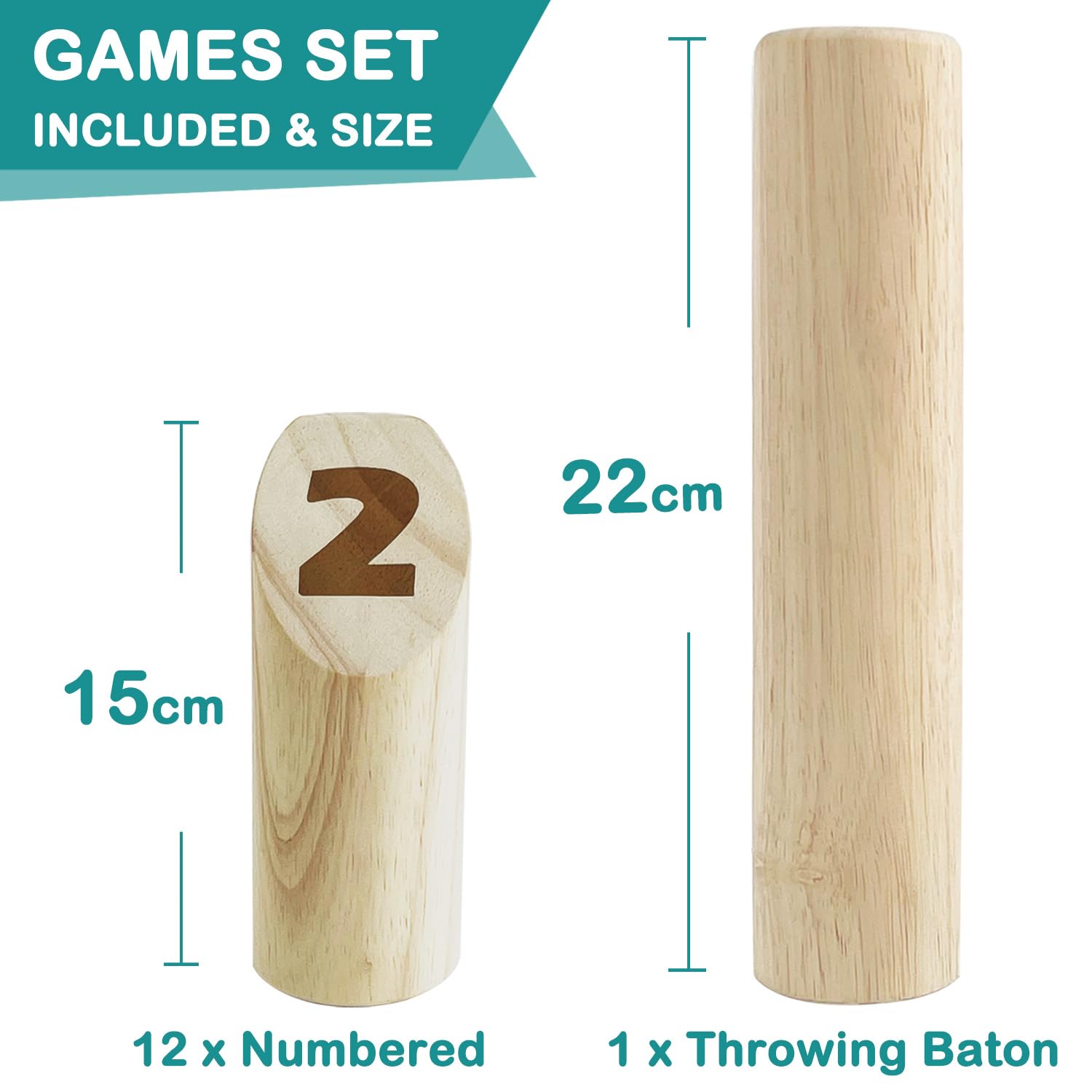 Numbered Block Toss Games Outdoor Wooden Throwing Yard Game Stick ...