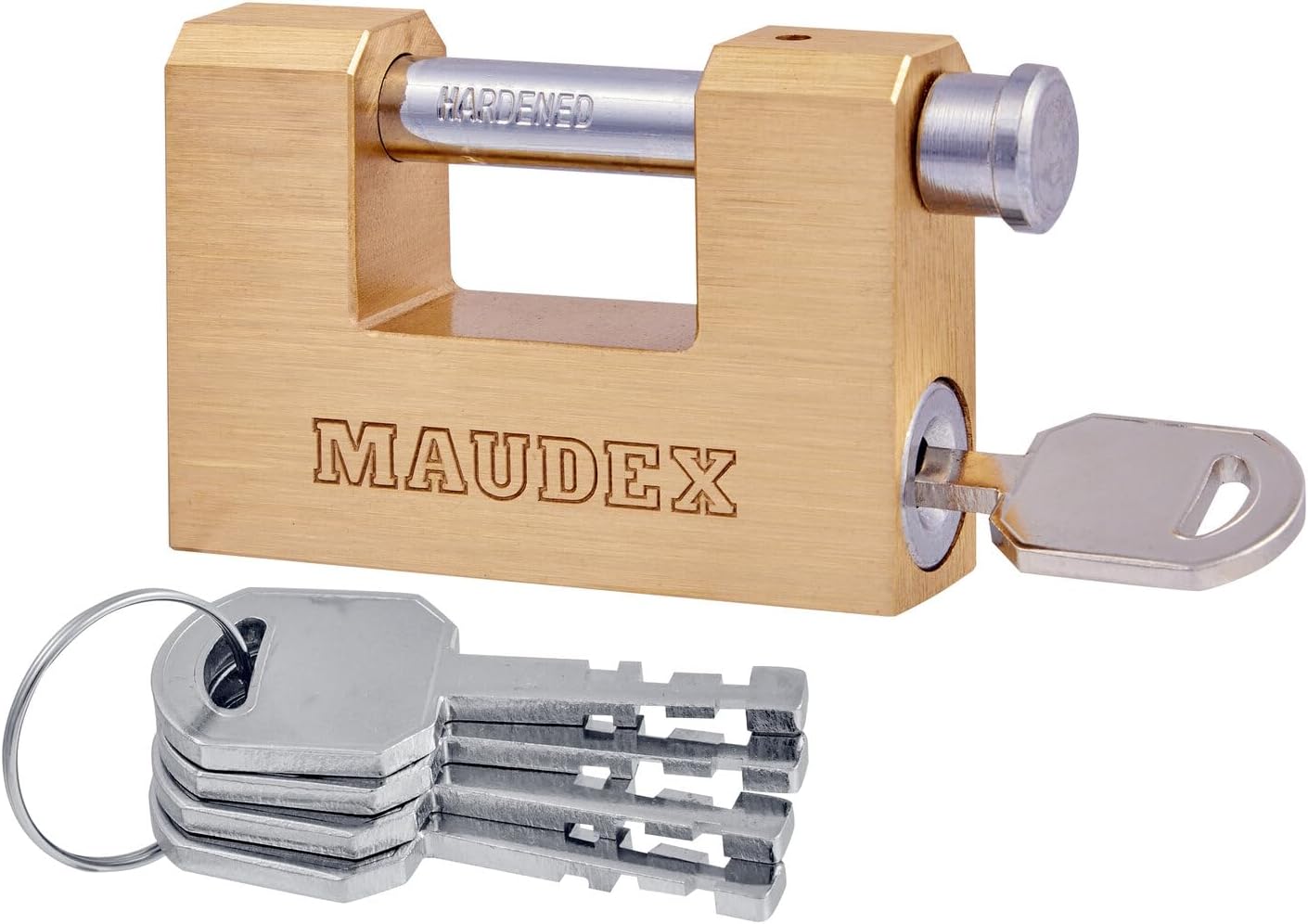 Maudex® MDP/90 Heavy Duty Lock with 10 Keys for Outdoor Use [Nickel ...